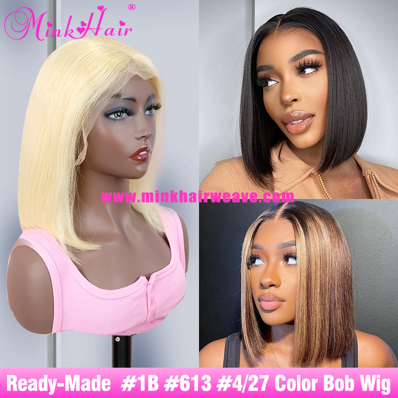 Affordable Mink Brazilian Lace Front Bob Wigs, Frontal Bob Wig, Short ...