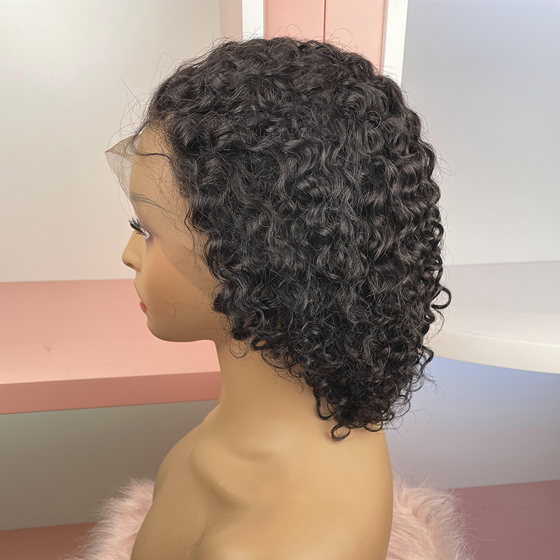 FLASH SALE 062 #1B Color 12inch Deep Wave Brown 13x4 Full Frontal Wig ...