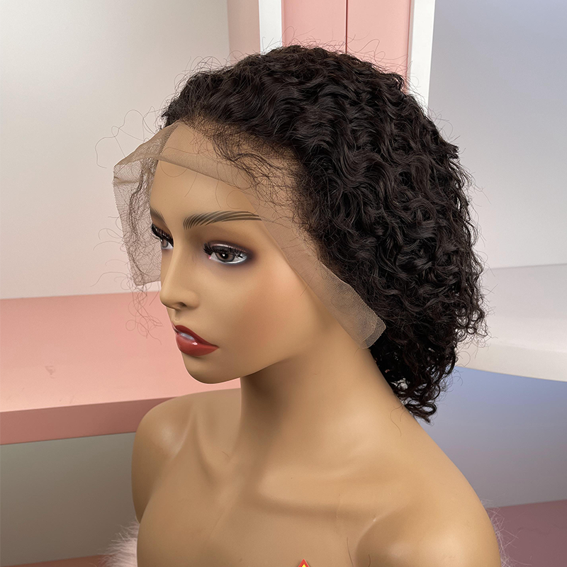 FLASH SALE 069 #1B Color 10inch Water Wave Brown 13x6 Lace Front Wig