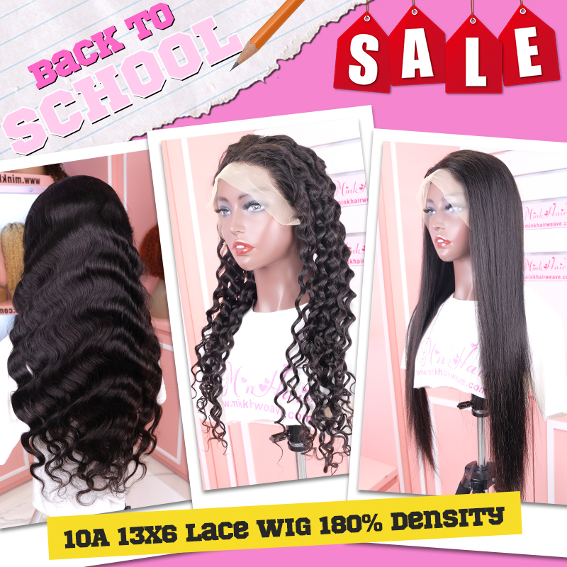 Ready-Made Transparent 13x6 lace Front Wig 180% Density Mink Hair Wig ...